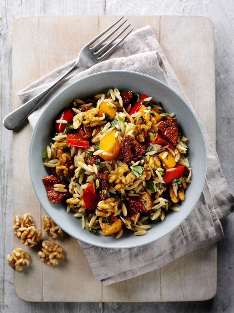 Orzo with Roasted Squash, California Walnuts & Sun-Dried Tomatoes ...