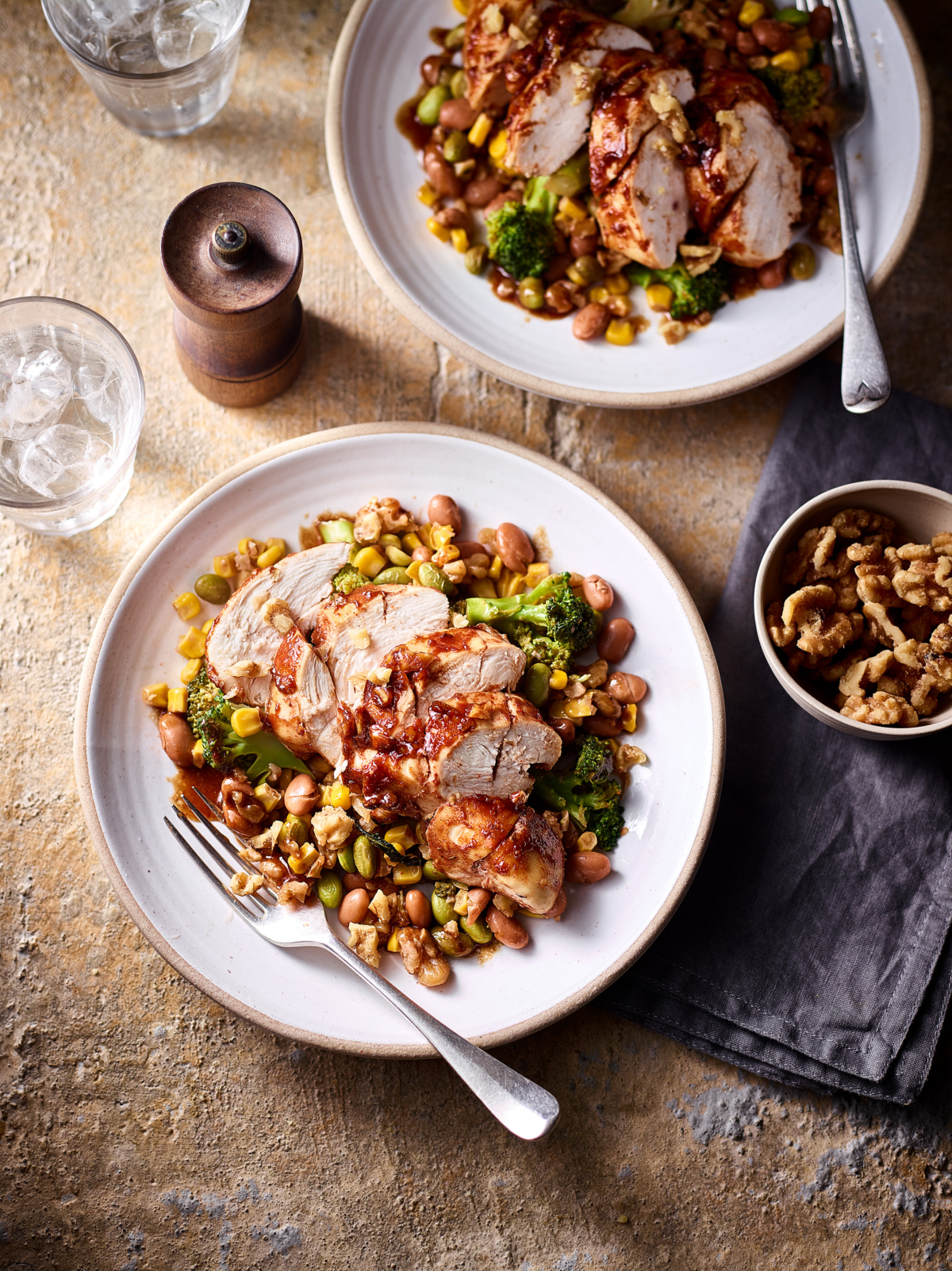 Barbecue Chicken with Loaded Vegetables - California Walnuts